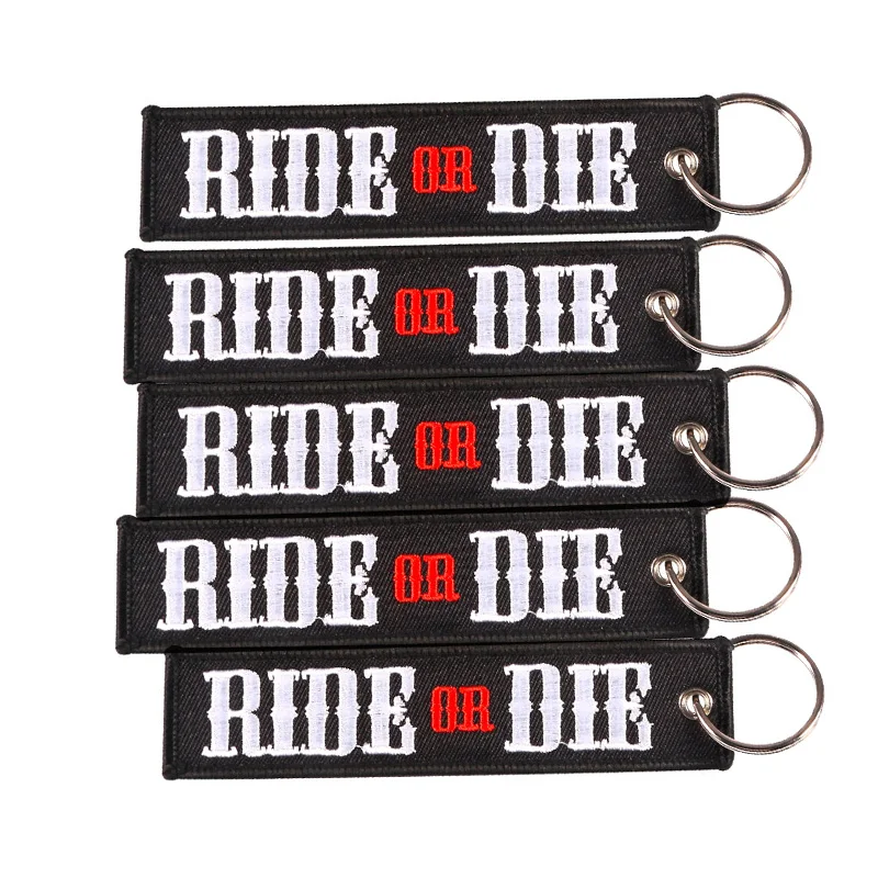 Wholesale Car Keychains For Motors Ride Or Die Embroidery Letter Key ...