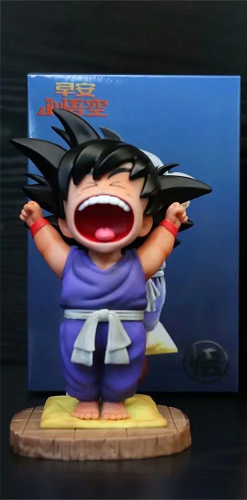 Dragon Ball Z Son Goku Cute Toys Anime Figures PVC Morning Yawn Model ...