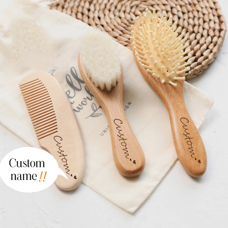 Custome Baby Comb Girl Bathing Comb Baby Care Hair Brush Pure Natural ...