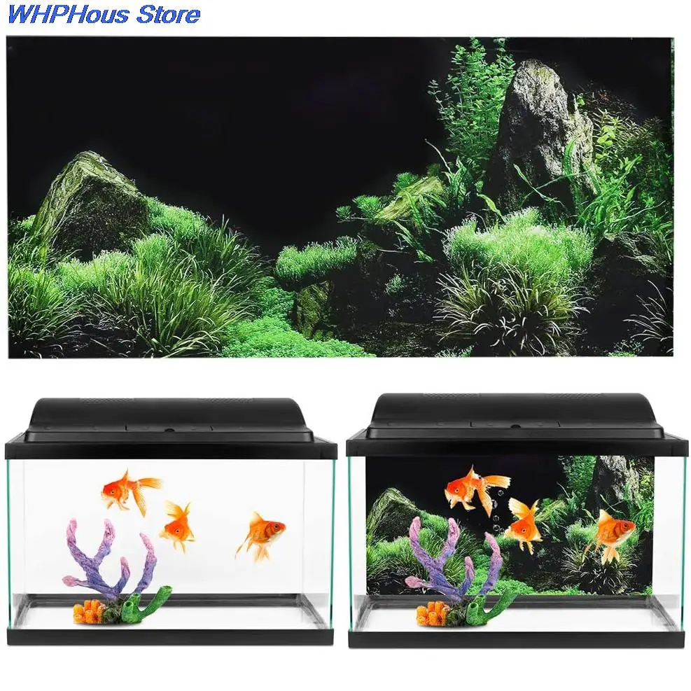 Póster de fondo de acuario 3D, pegatina adhesiva de PVC, pecera, mundo ...