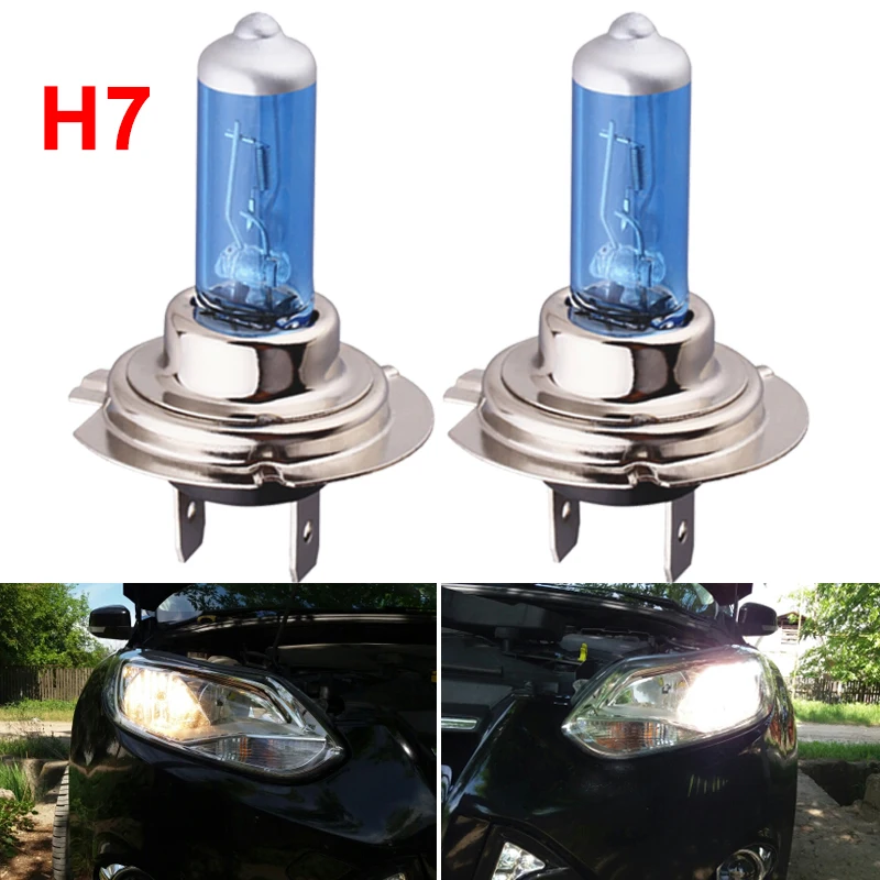 2x H1 H4 H7 H8 H11 Автомобильная галогенная лампа 12 В, головной светильник, противотуманный ...