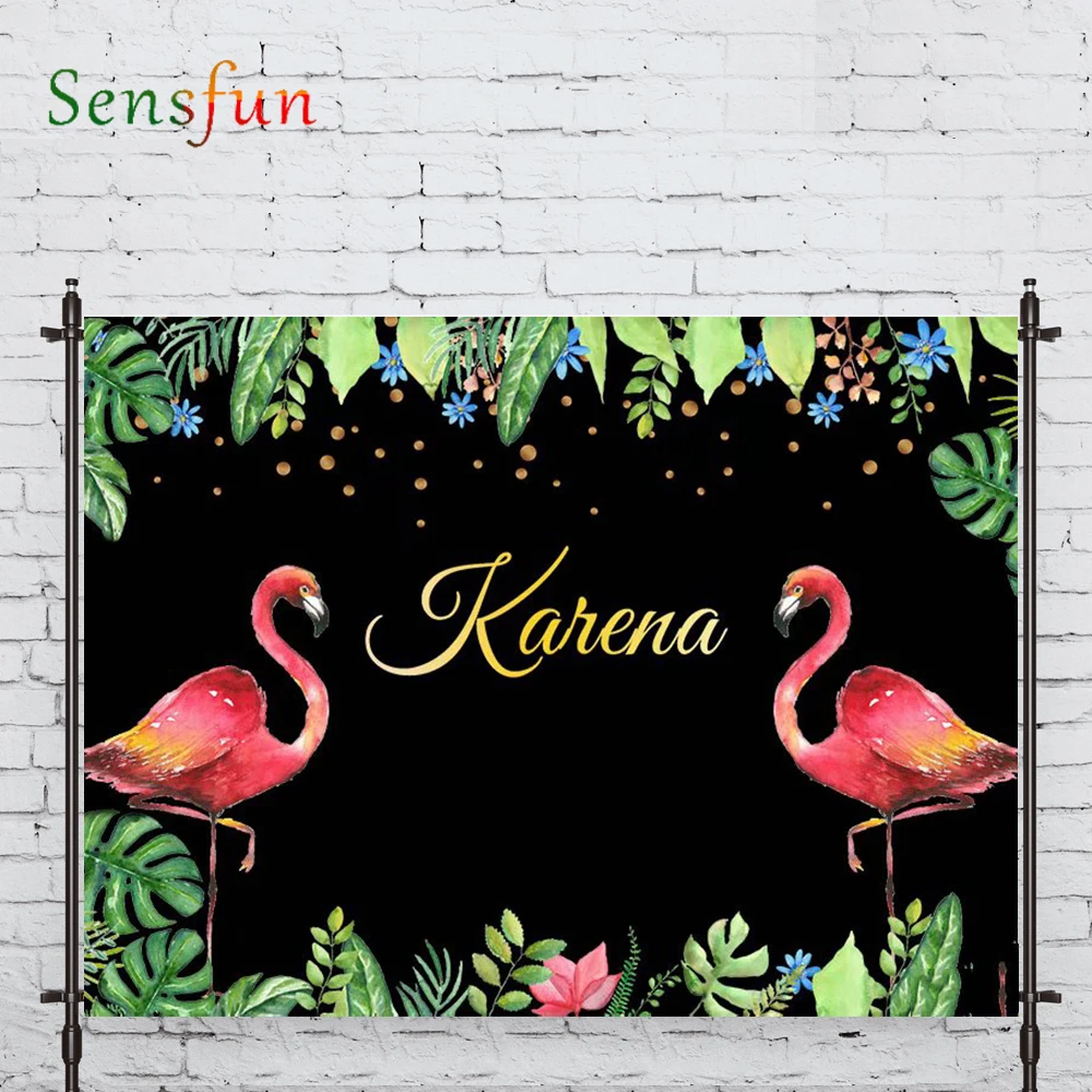 LEVOO Photography Background Flamingo Hawaii Tropical Palm Birthday ...