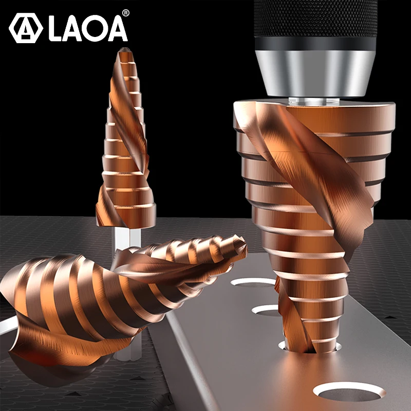 LAOA HSS Co Step Drill Bits High hardness Pagoda Shape Drill Bit 3 13mm ...