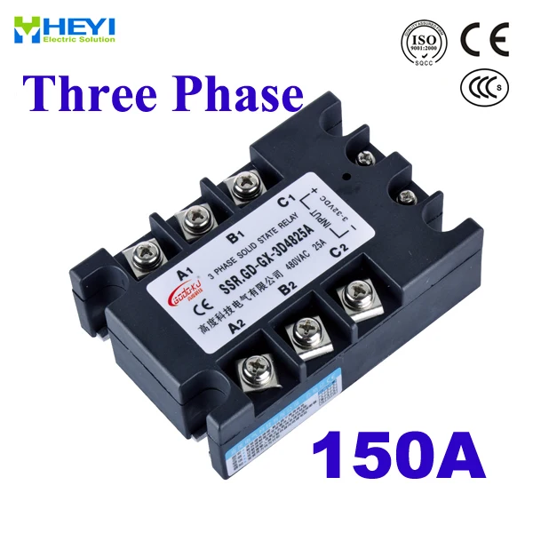 Suministro de fábrica DC a AC 150DA, relé trifásico de estado sólido ...