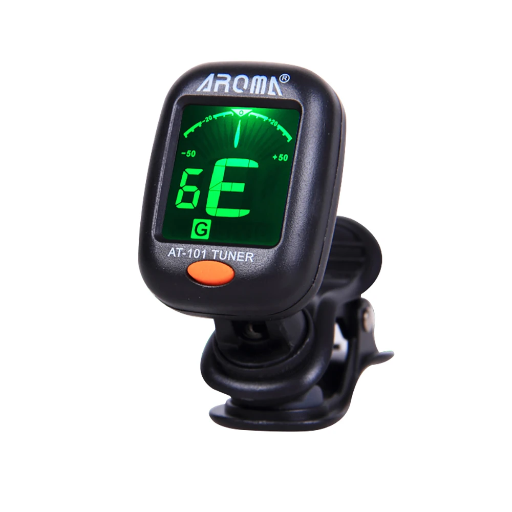Aroma At-101 Digital Clip-on Guitar Tuner Foldable Rotating Clip High ...