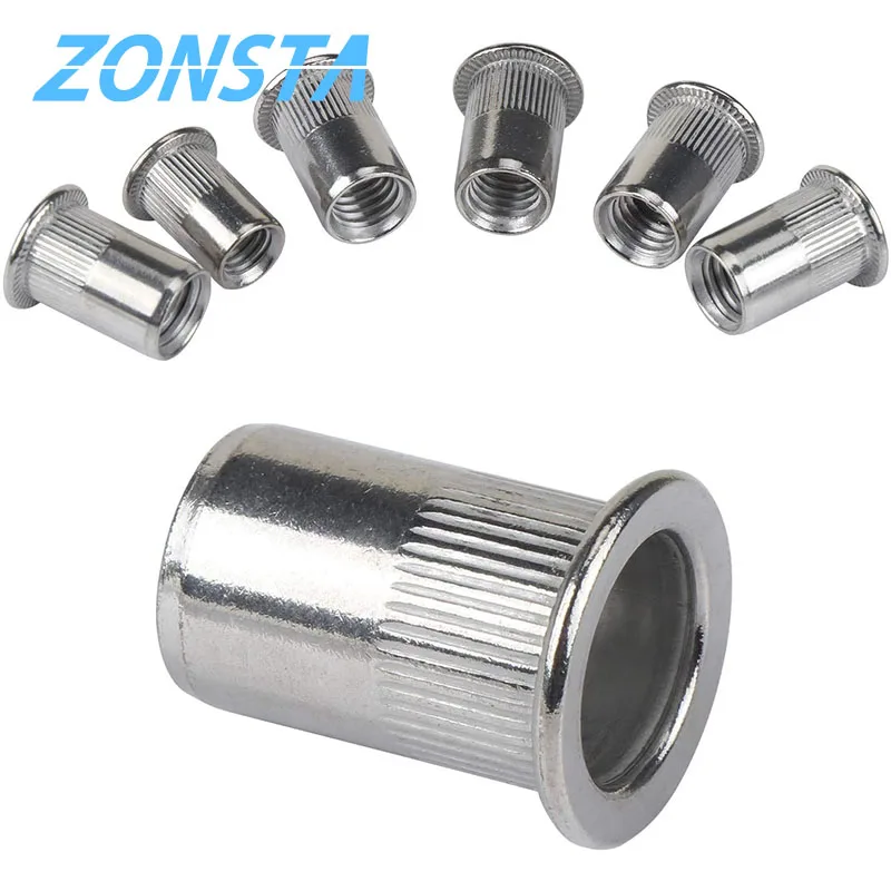 M4 M5 M6 M8 M10 304 Stainless Steel Rivet Nuts Rivnuts Knurled Steel ...