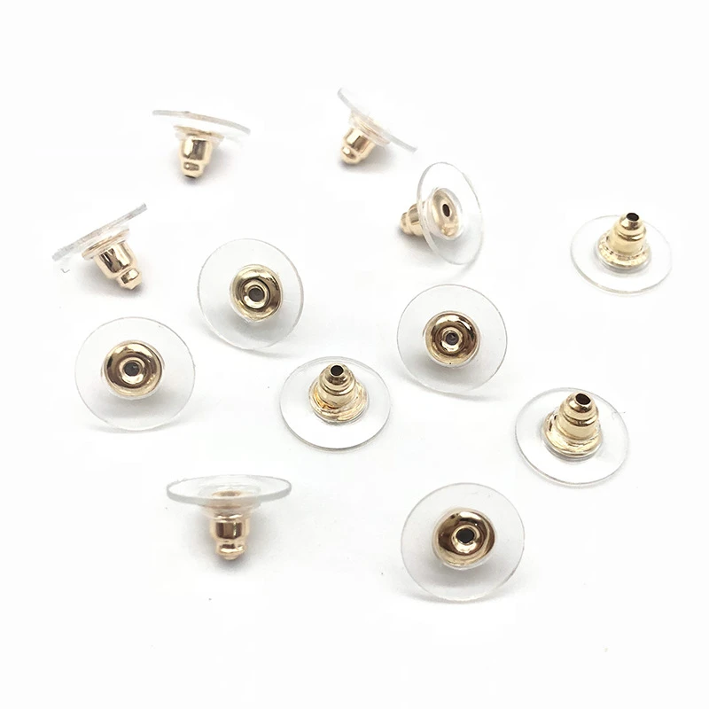 50pcs Stainless Steel Bullet Comfort Clutch Earring Back Earnut Stopper ...