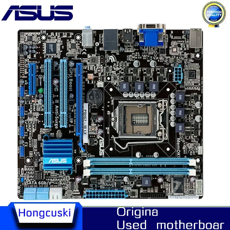 중고 데스크탑 마더 보드, ASUS P8H67 M LX DDR3 LGA 1155, I3 I5 I7 CPU H67, 무료 배송 ...