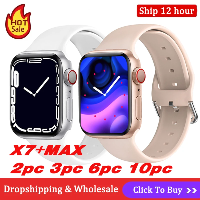 Original x7 + max por atacado relógio inteligente 7 smartwatch botão de ...