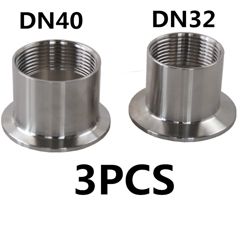 DN32 DN40 3PCS 5PCS Adapters for heater Sanitary Stainless Steel SS304 ...