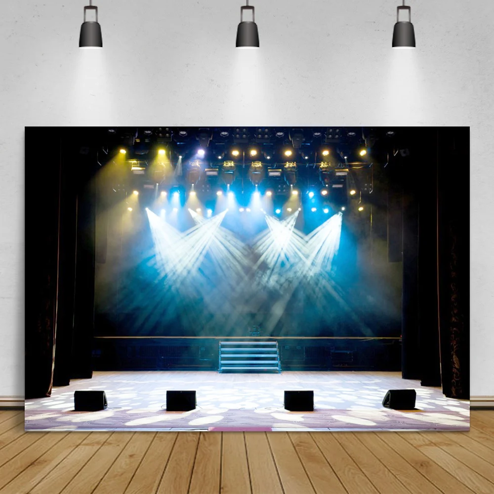 Laeacco Stage Backdrops Music Show Shiny Spotlight Speaker Party Child ...