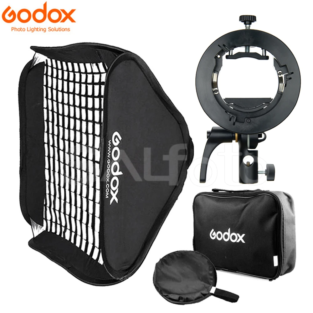Godox S2 Speedlite Bracket Honeycomb Grid Softbox S-Type Bowens Flash ...