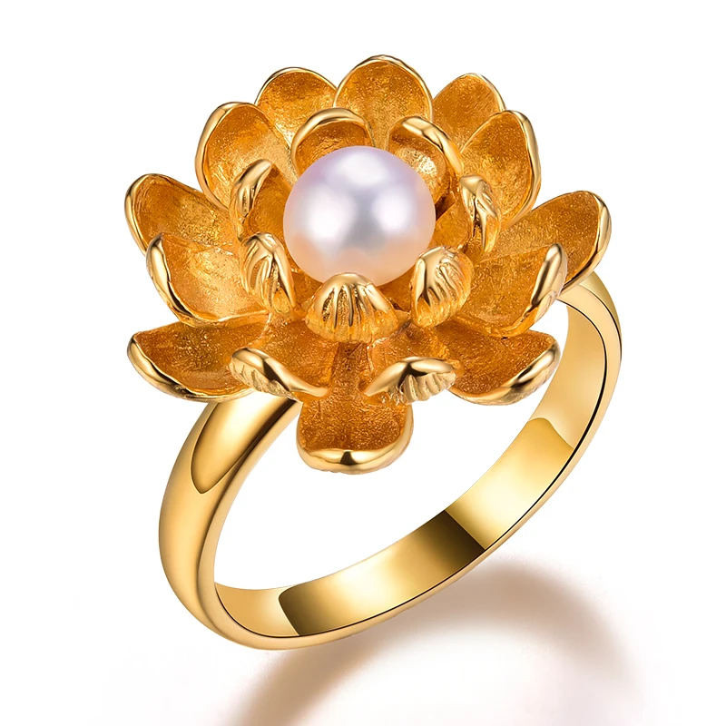 Lotus Fun Real 925 Sterling Silver Natural Pearl Handmade Designer Fine ...