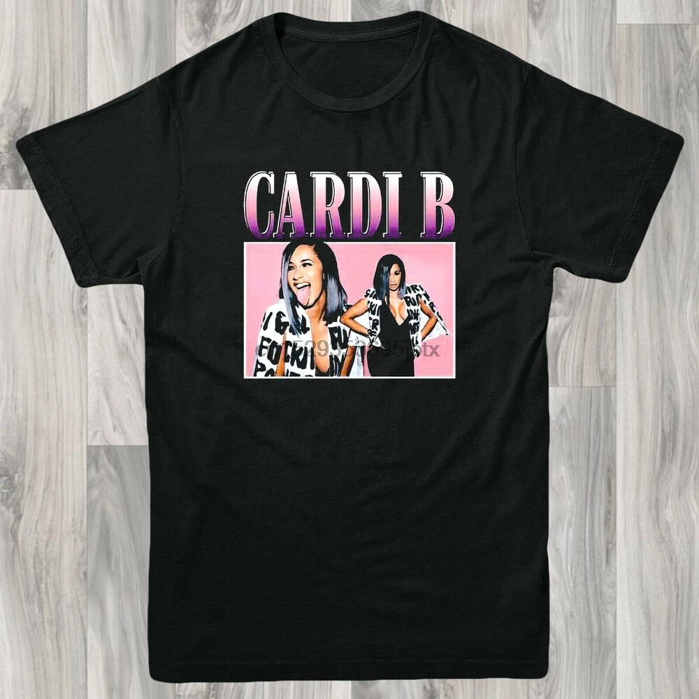 Cardi B Mens T shirt S XL Retro Band Tee Rock Vintage Gangster Rap Hip ...