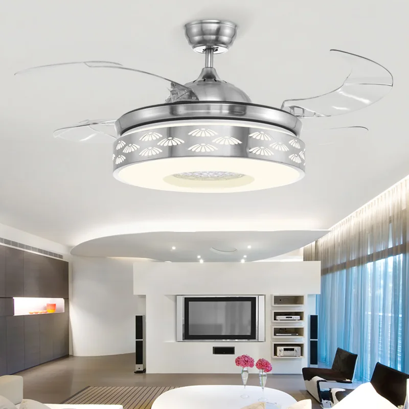Hidden Fan Lights Living Room Bedroom Ceiling Fan Light Restaurant ...