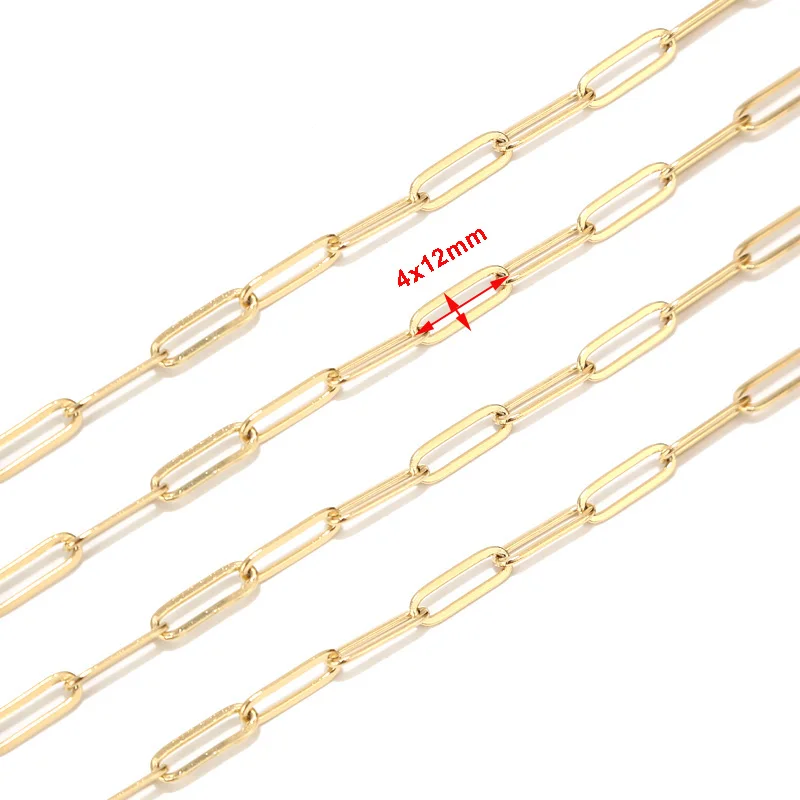 4MM-Width-Gold-tone-Stainless-Steel-Drawn-Flat-Cable-Chains-Findings ...