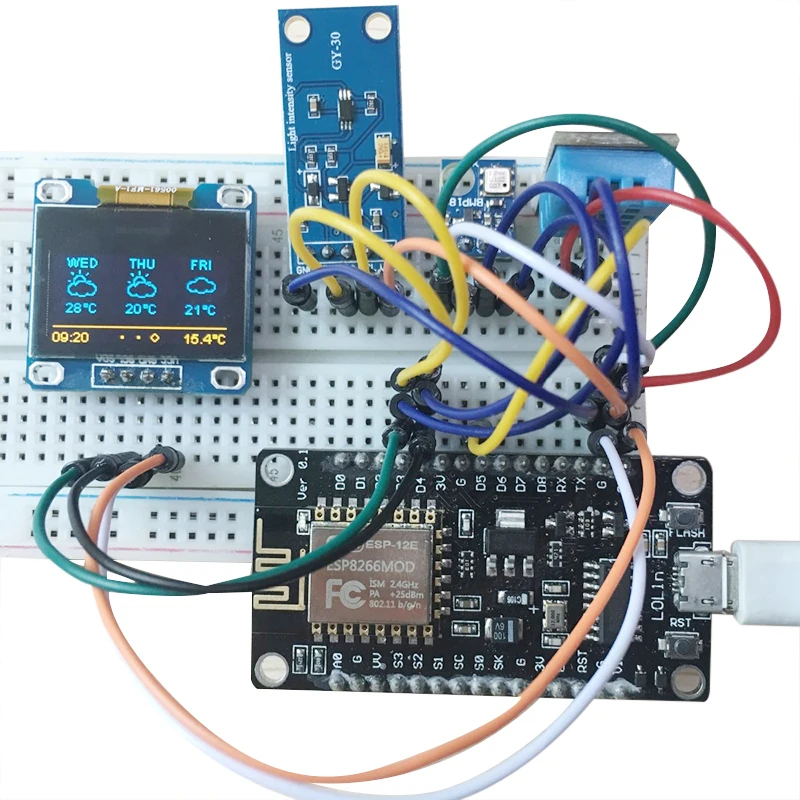 ESP8266 Weather Station Kit with Temperature Humidity Atmosphetic ...