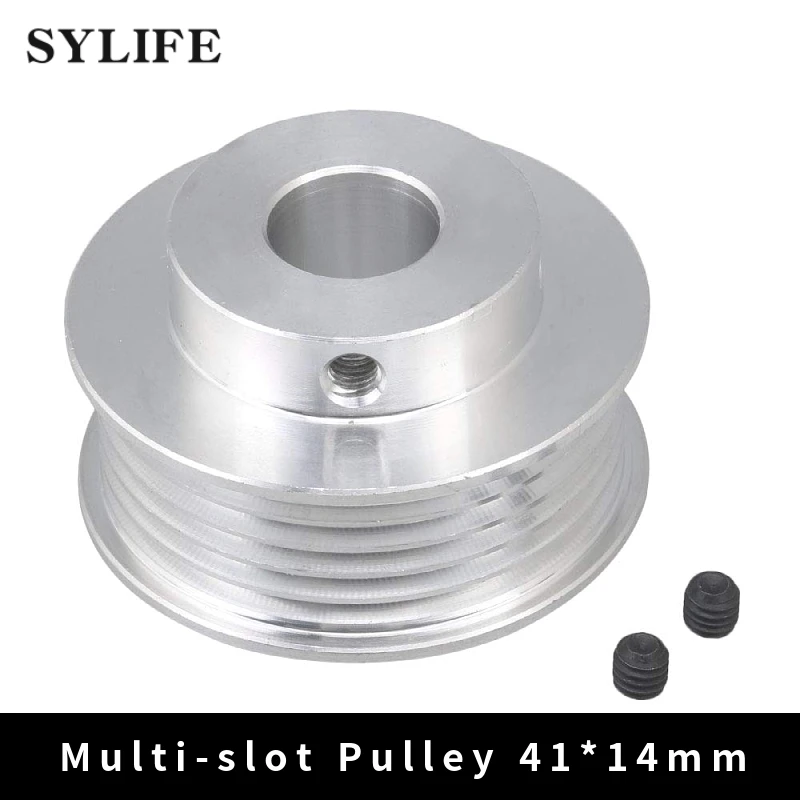 14mm-Bore-31mm-Dia-6061-Aluminum-V-Type-Belt-Pulley-5-Slots-for-PJ ...