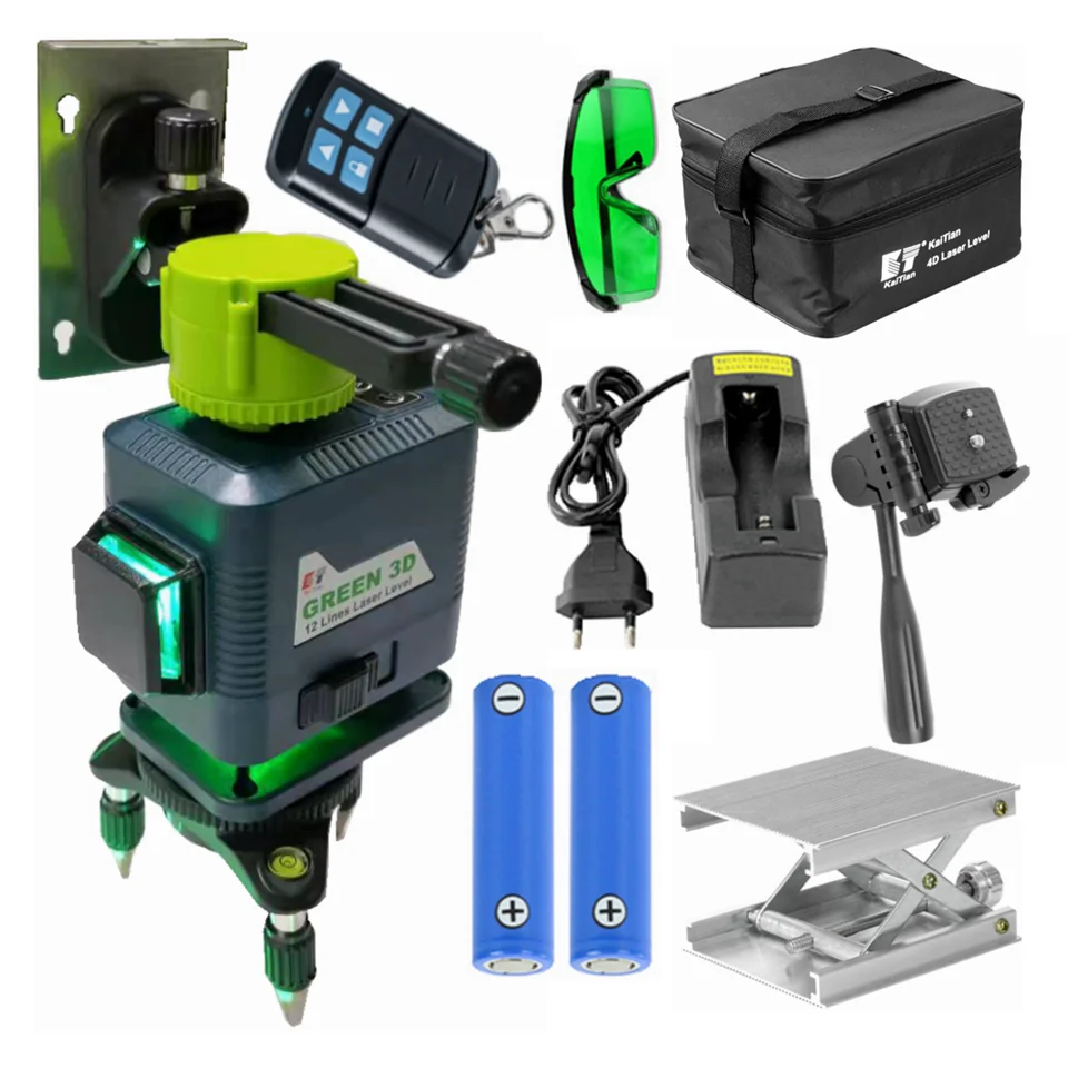 KaiTian Nivel láser 360 autonivelante, dispositivo con función de inclinación del receptor ...