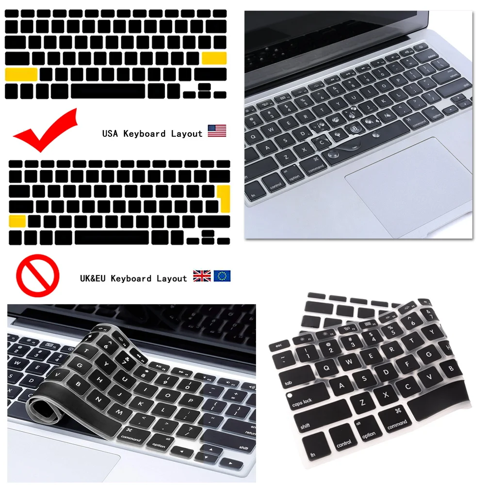 Clavier,Housse de protection de clavier en Silicone pour Macbook Air 13 ...