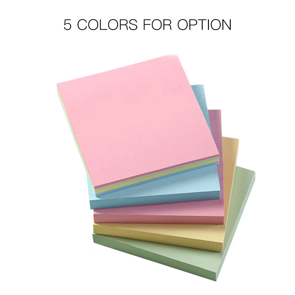 3 * 3 Inch Color Square Sticky Notes 100 Sheets Self-stick Notepad Memo ...