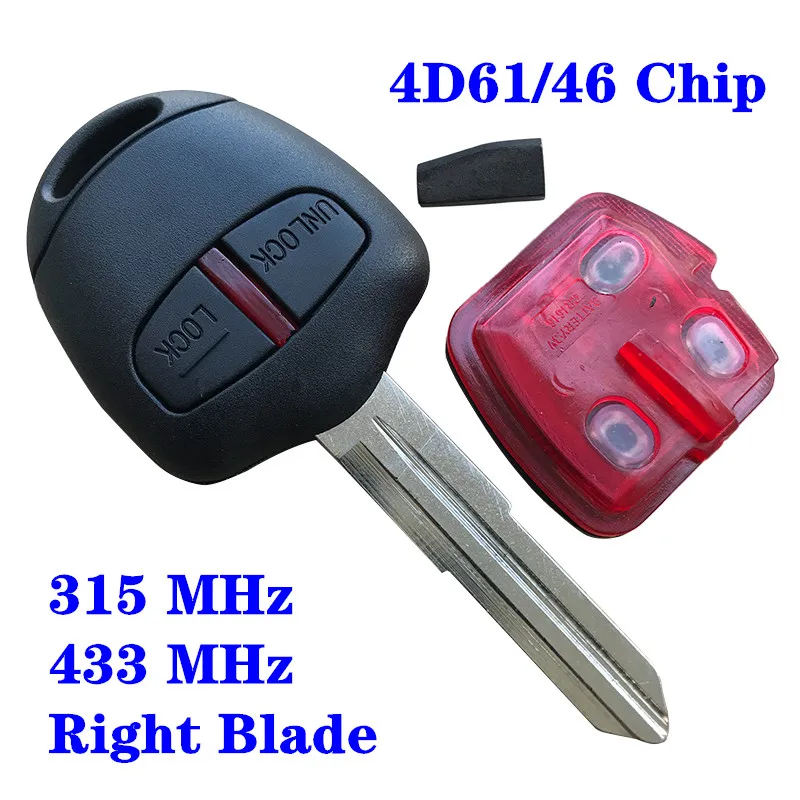 New-Remote-Key-Fob-2-Button-433MHz-LCK46-4D61-Chip-Fit-For-Mitsubishi ...