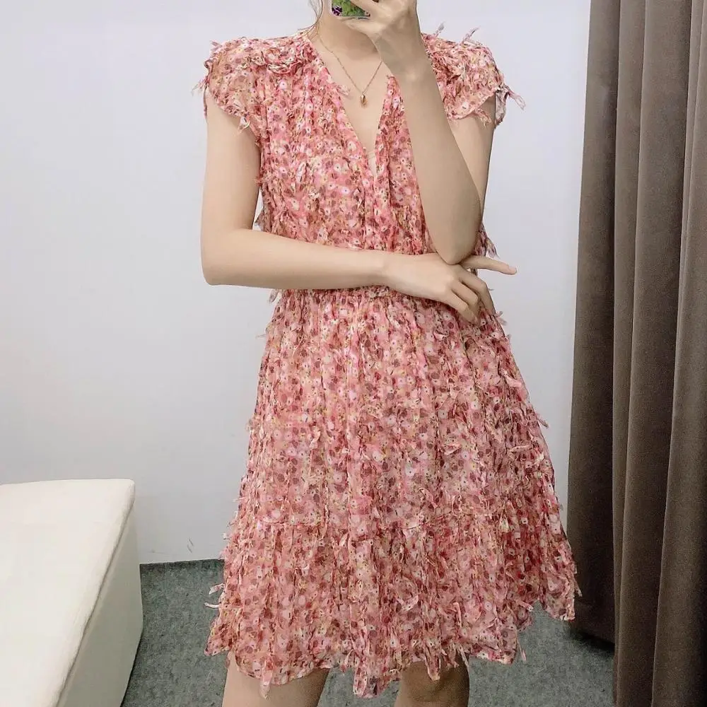 Personality Women Dress 2020 New Fashion Floral Prints Chiffon With ...