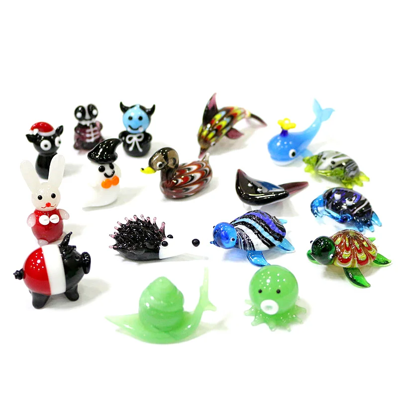 Mini-Glass-Animal-Figurines-Cute-Snail-Dolphin-Octopus-Whale-Pig-Cat ...