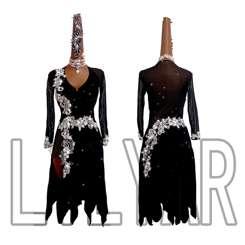 New-Latin-Dance-Competition-Performance-Adult-Custom-Black-White ...