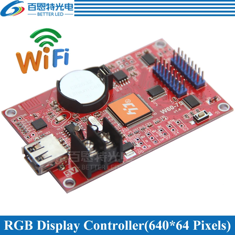 Hd-w60-75 Asynchronous 640w*64h Pixels 2*hub75 Door Lintel Rgb Seven ...