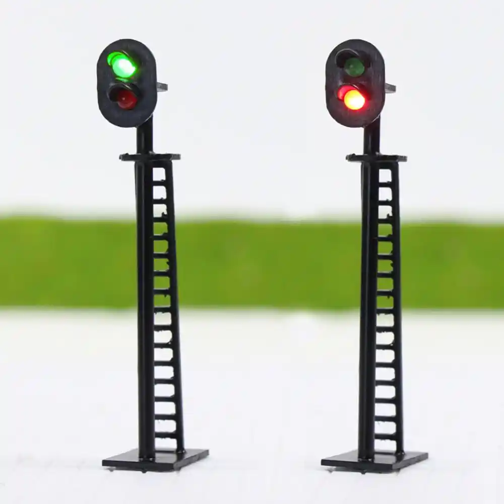 JTD1503GR 3PCS Model Railroad Train Signals 2 Lights Block Signal N ...