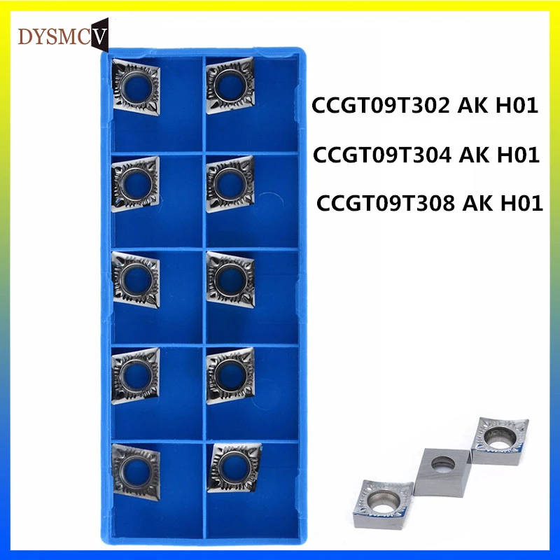 10 pcs CCGT09T302 CCGT09T304 CCGT09T308 AK H01 aluminum carbide insert Indexable CNC insert ...