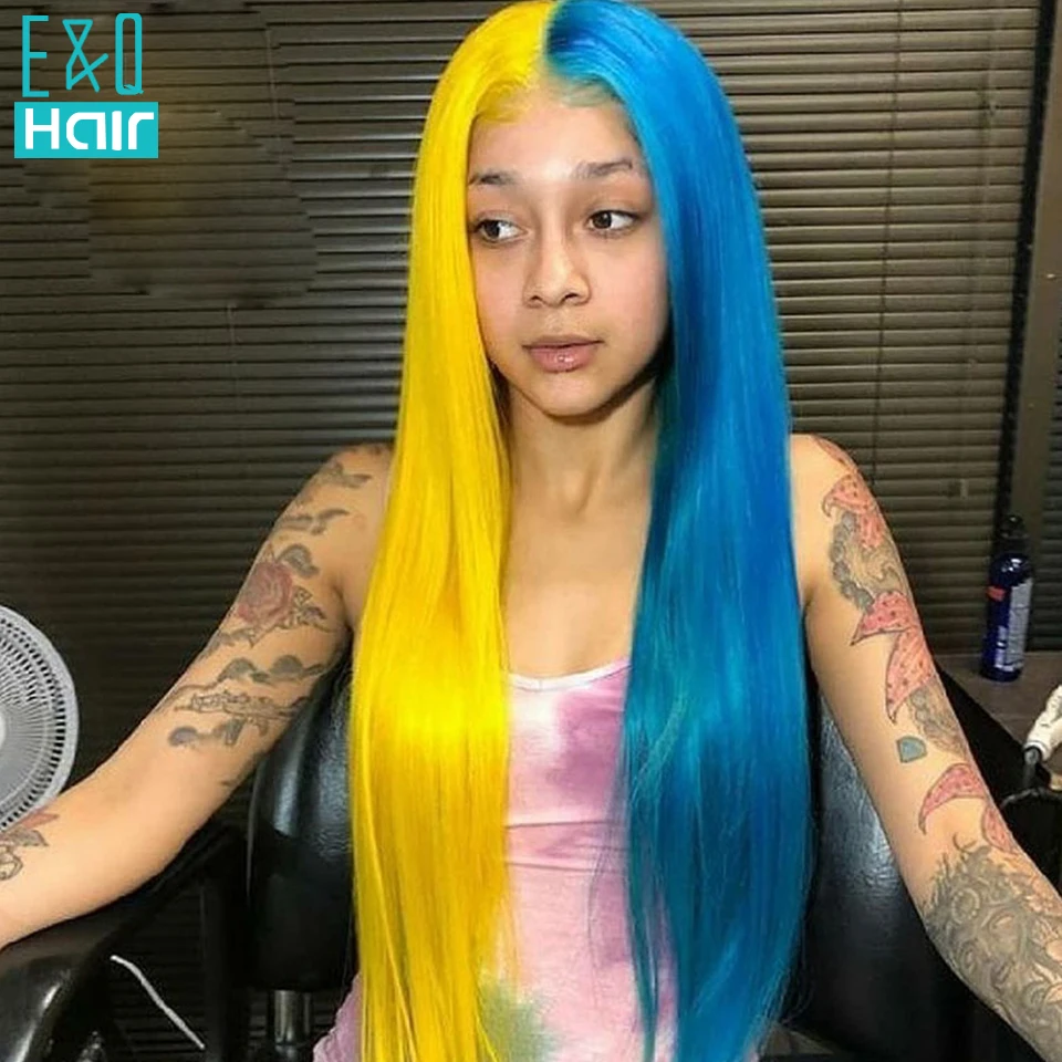 Half Blonde Half Blue Hair