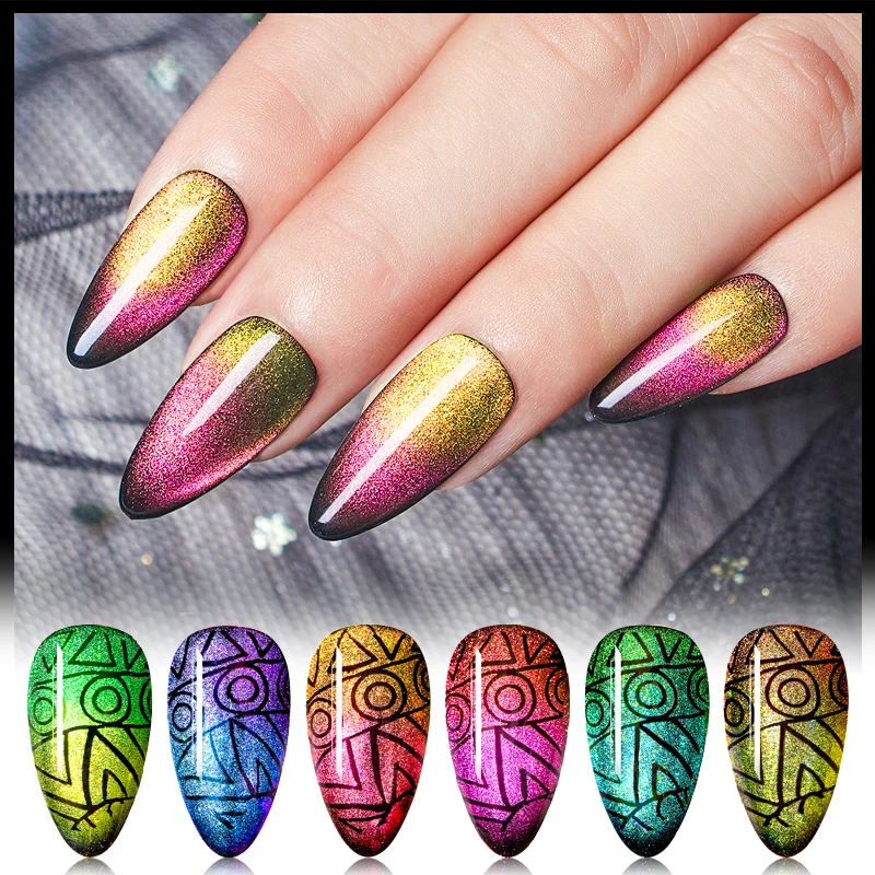 Mtssii 5 мл 9D Auroras кошачий глаз УФ светодиодный гель Galaxy Хамелеон для использования с ...