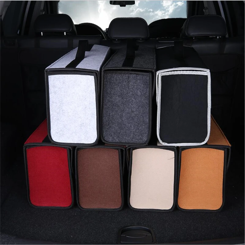 Felt Cloth Car Trunk Organizer Box Portable Foldable Storage Box Case ...
