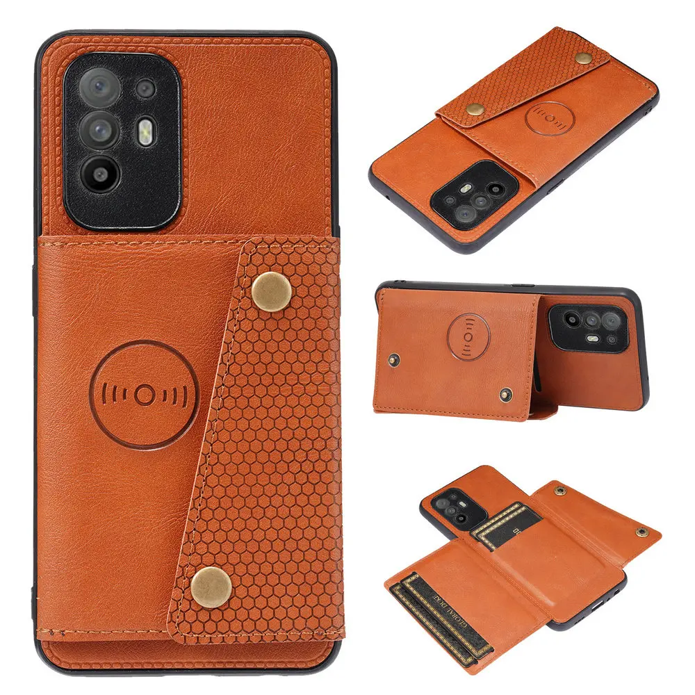 Reno5 Lite 5Z 5F Flip Case Leather Card Slot Magnetic Back Panel for ...