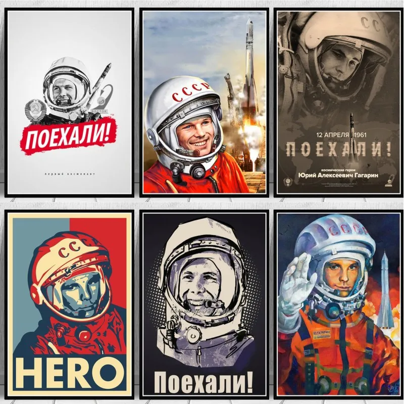 Space-Heroes-Yuri-Gagarin-Posters-And-Prints-Wall-Pictures-For-Living ...