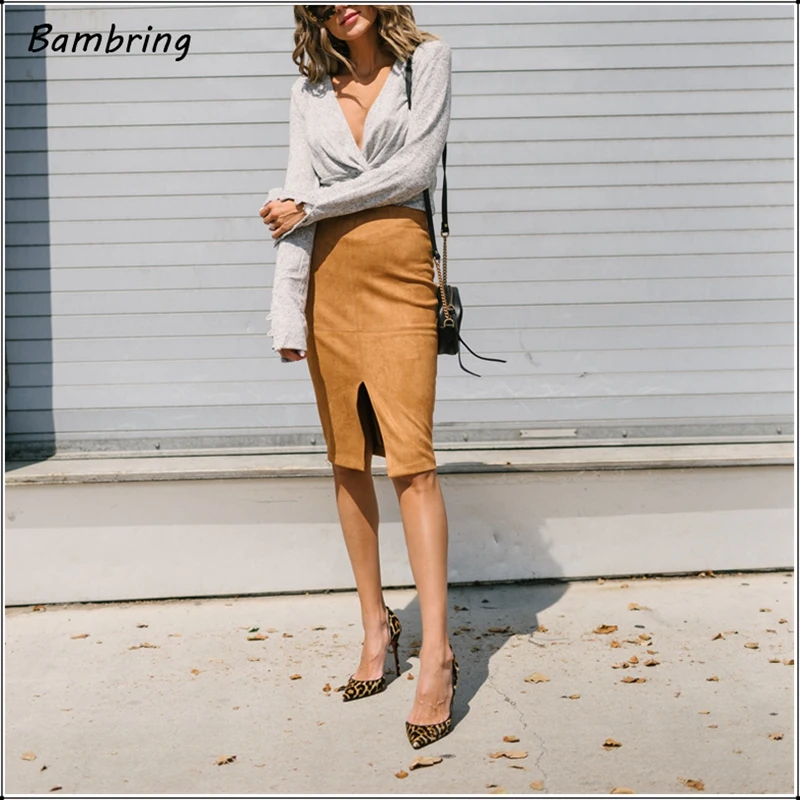 Tan Pencil Skirt Outfit