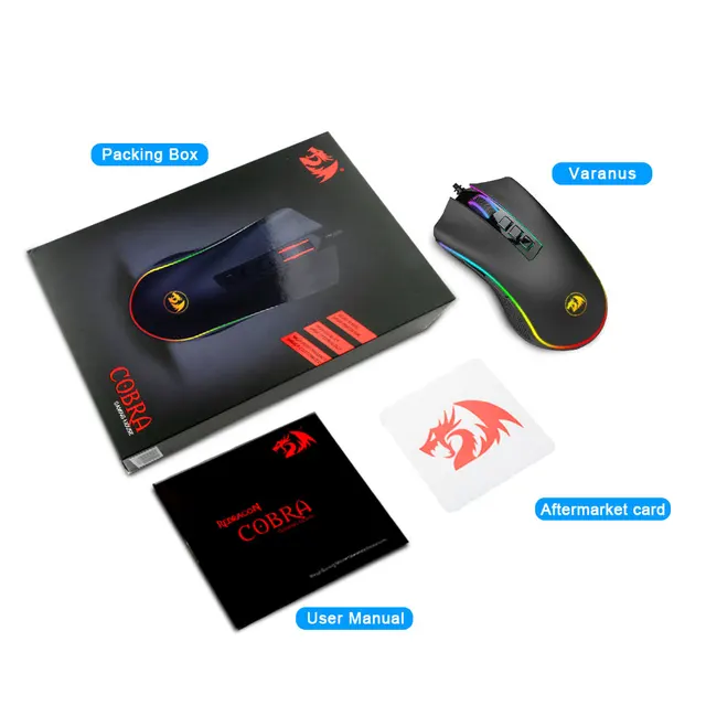REDRAGON COBRA M711 RGB USB Wired Gaming Mouse 12400 DPI 9 buttons mice ...