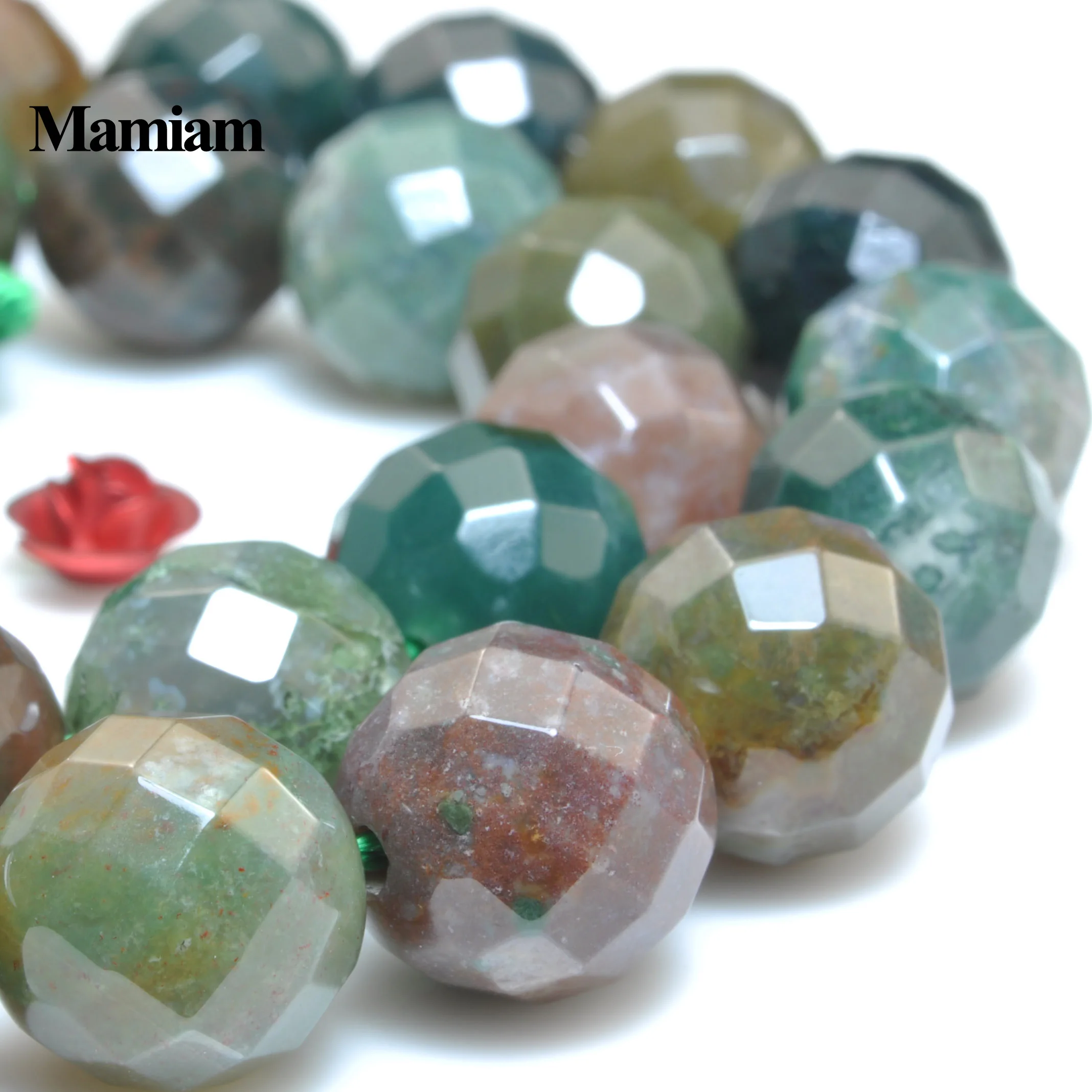 Mamiam-Natural-A-India-Agate-Beads-12mm-Loose-Faceted-Round-Stone-Diy ...