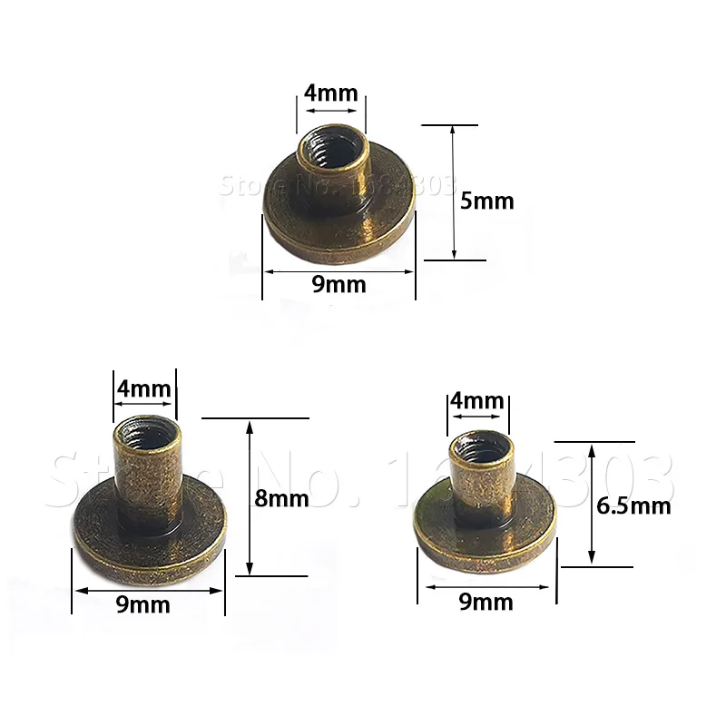 RIVET,Gun black-5mm--Boulons à clous solides en métal 5-6.5-8mm, 10 ...