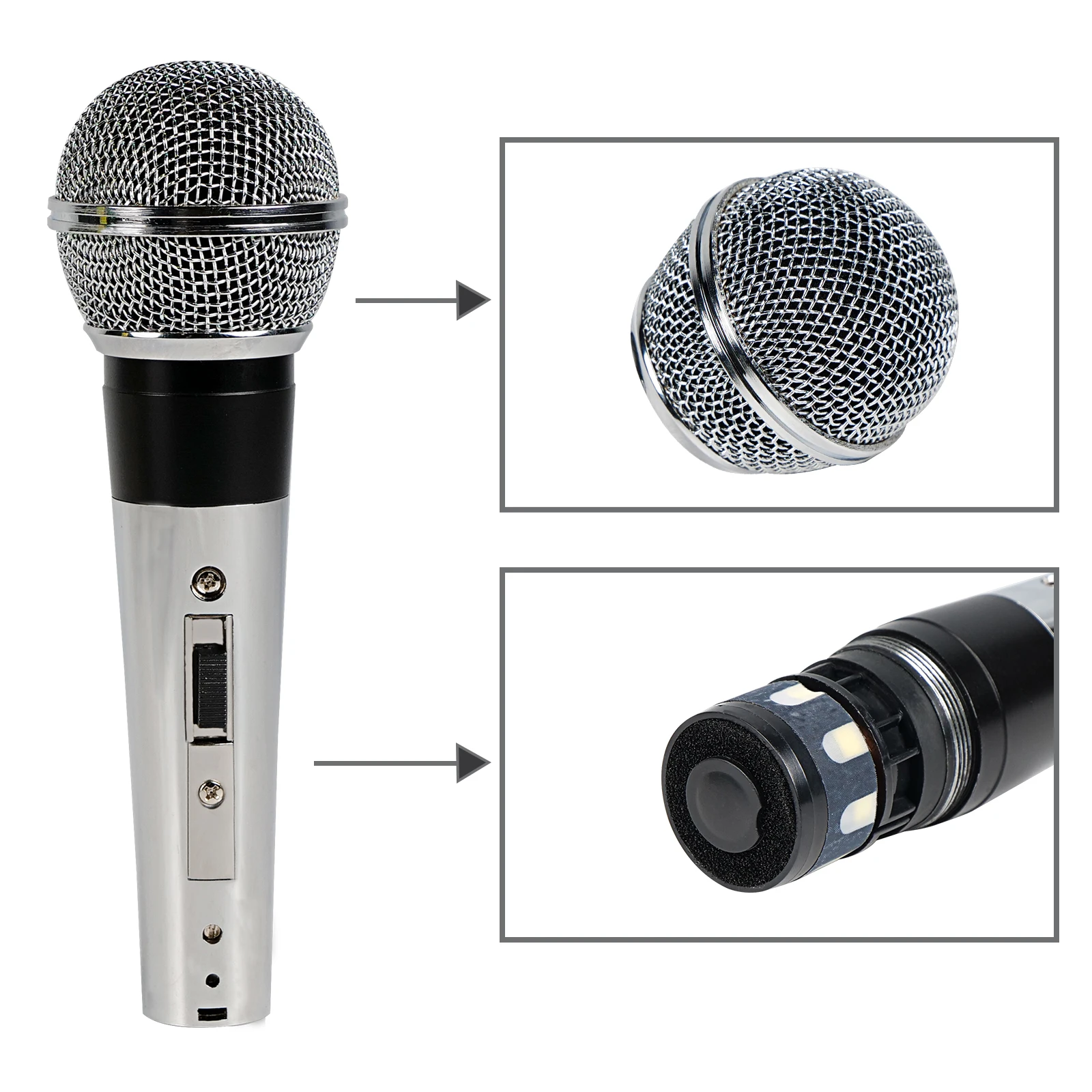 Wired Ecoh Dynamic Microphone All Heavy Metal Xlr Connector 1/4 ...