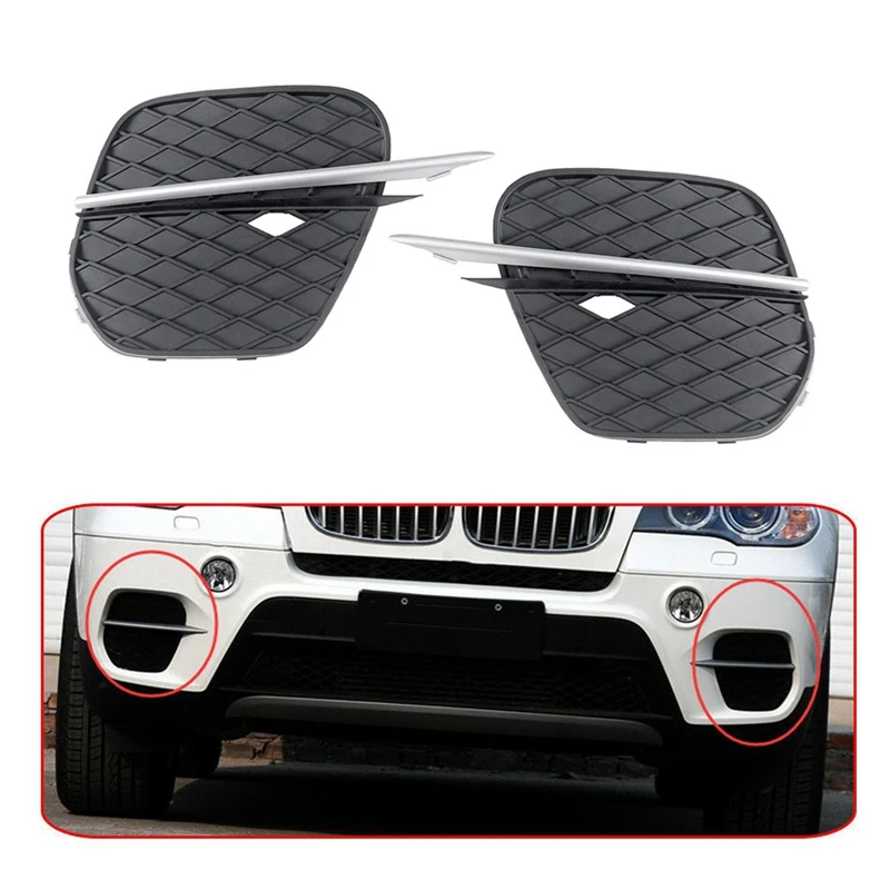 1 Pair Front Bumper Grille Cover Grill Trim for BMW X5 E70 2011 2013 ...