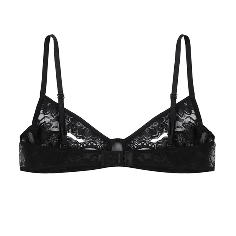 Sexy Womens Soft Floral Lace Lingerie Sheer Open Nipple Hollow out ...