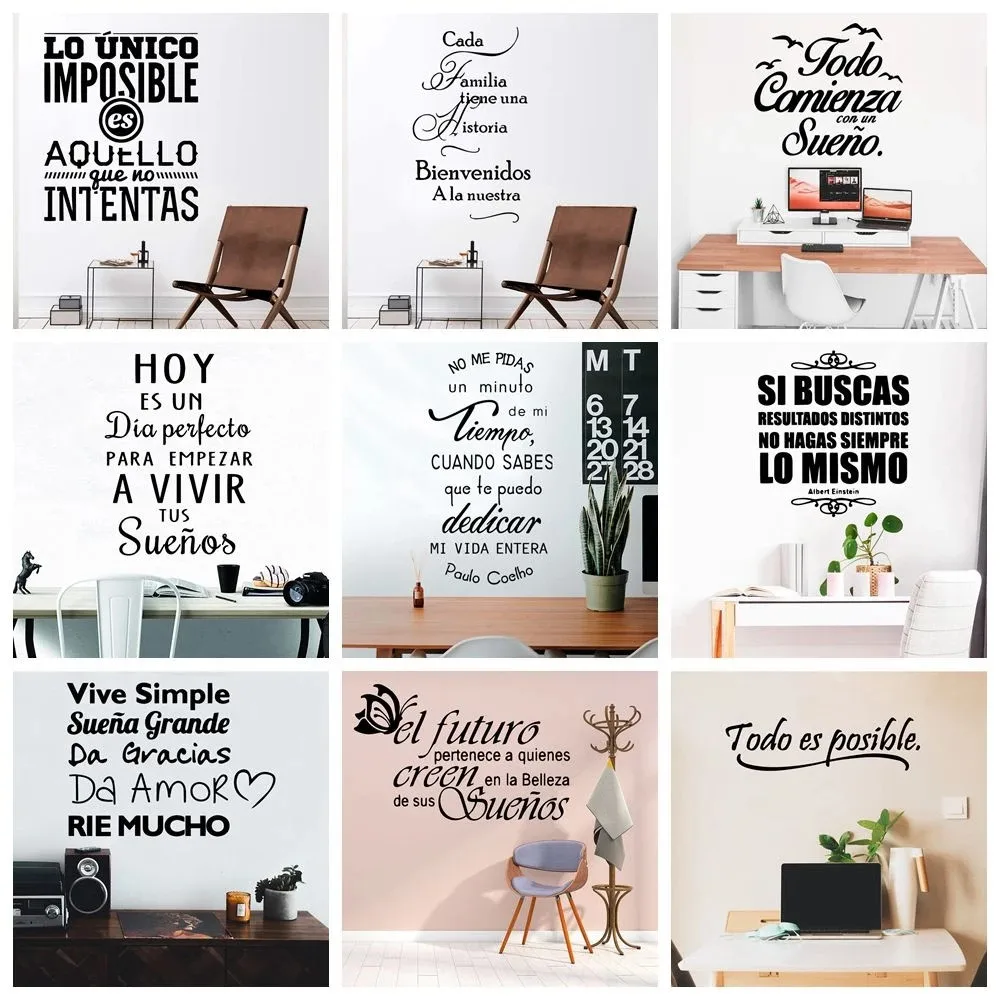 Pegatinas de Pared con Frases en Español, Vinilos de Decoración de ...