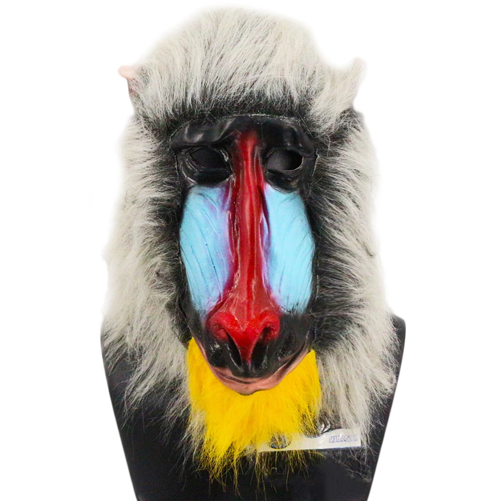 Madagascar Baboon Mask Animal Latex Mask Realistic Jungle Monkey Safari ...