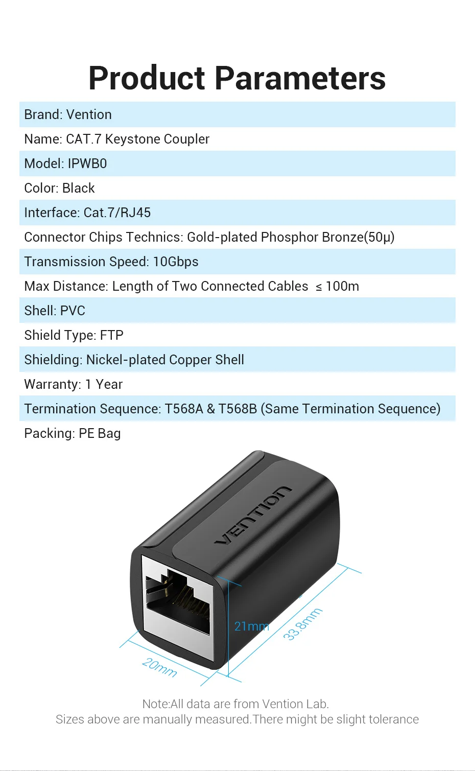 ph&co | PC Depot. VENTION CAT7 RJ45 NETWORK CABLE CONNECTOR JOINER ...