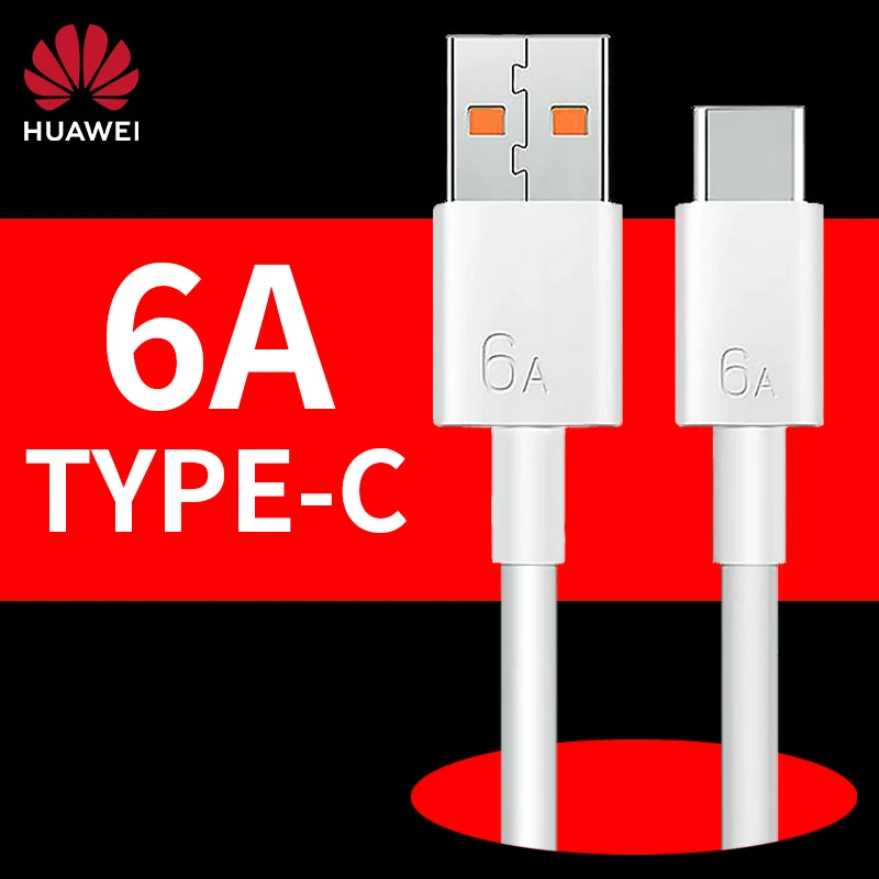 Huawei USB Type C Cable 6A Cable Supercharge 66W USB C for Mate 40 Pro ...