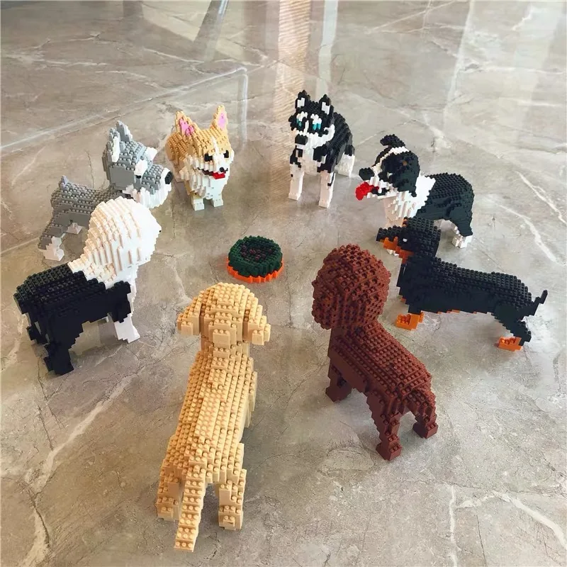 Animals Dogs Cats Sheepdog Cartoon Huntaway Building Bricks Toys Poodle ...