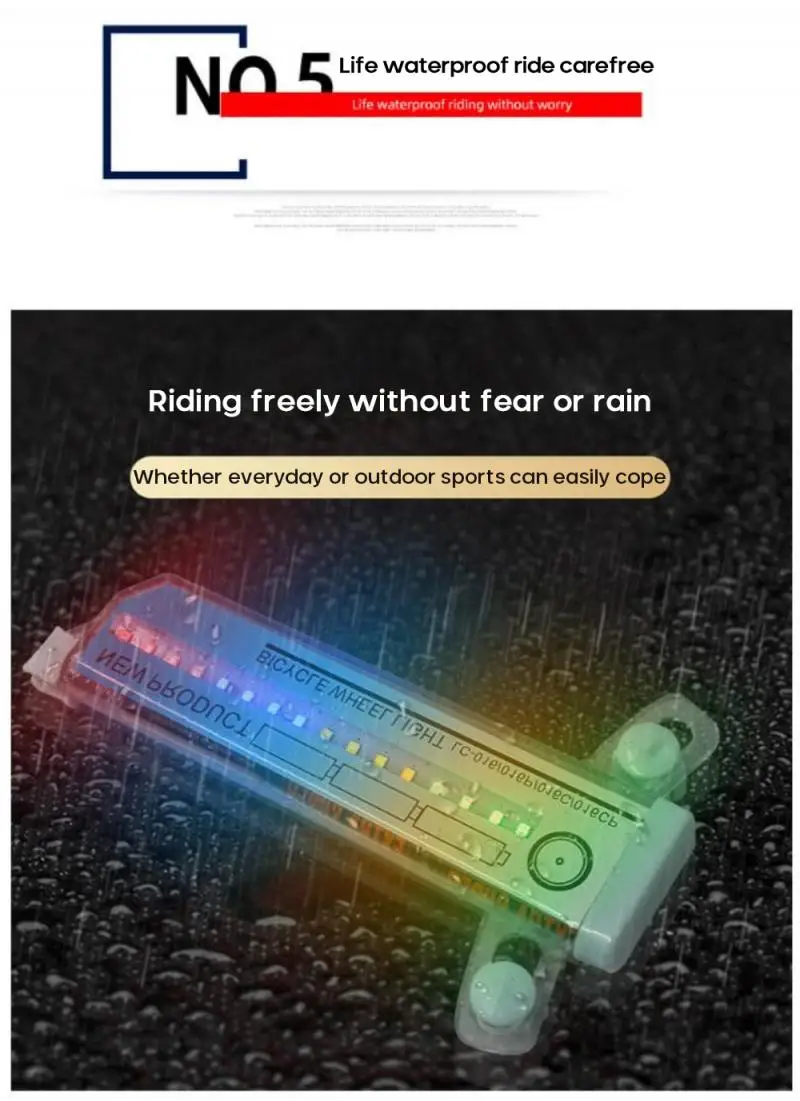 Tire Signal Reflective Light Double Sided 32 LED Colorful Figure 32 ...